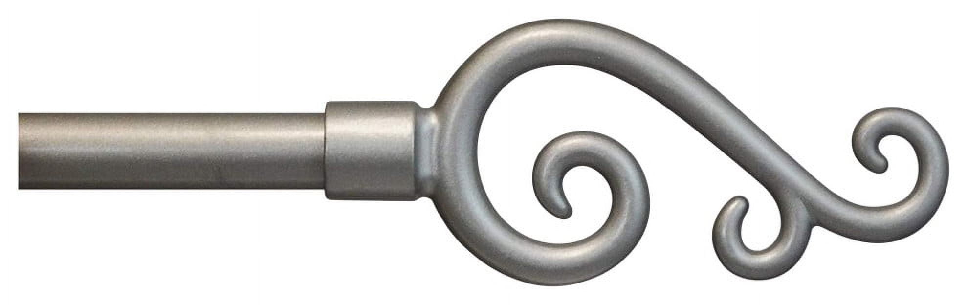 Urbanest Adjustable Scroll Curtain Rod, 5/8", Pewter, 28"-48" - Walmart.com
