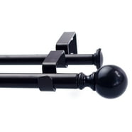 Exclusive Home Fetter Wrap Around Double Curtain Rod, Gunmetal, 84"-120 ...