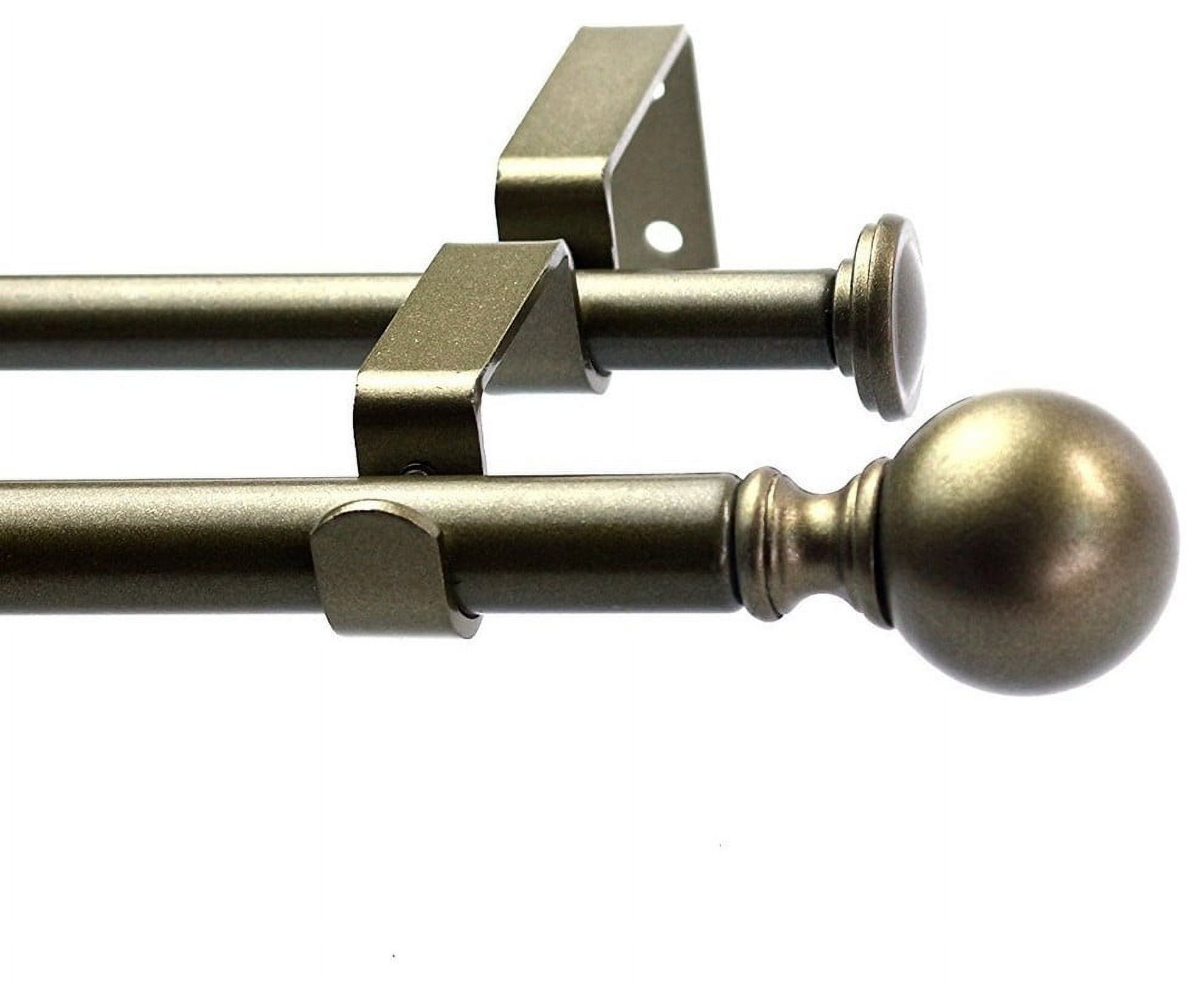 Urbanest Ball Double Drapery Curtain Rod Set, 5/8", 48"-84", Antique ...