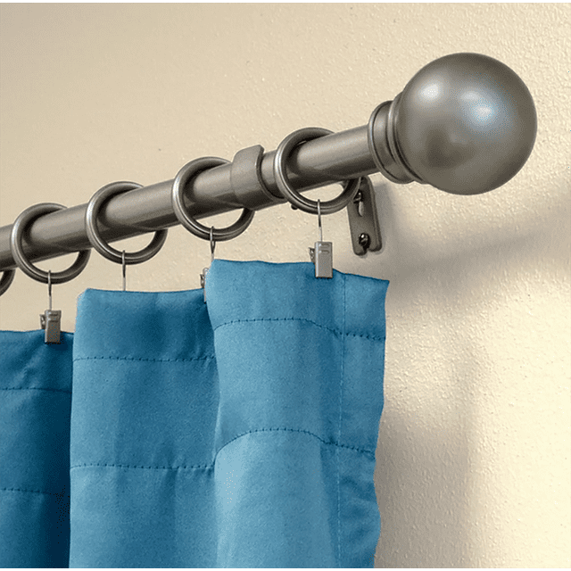 Urbanest Ball Single Curtain Rod With 16 Rings, 5/8", 48"-84", Antique ...