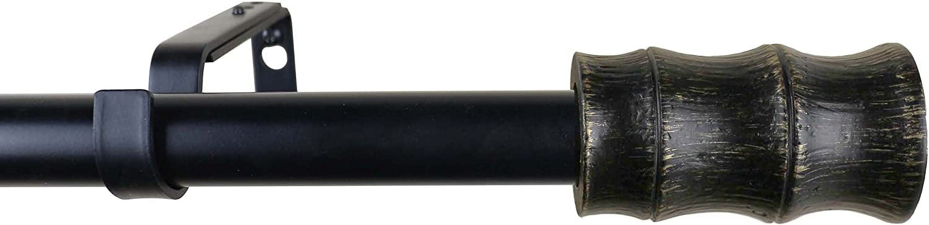 Urbanest Bamboo Adjustable Single Drapery Curtain Rod & Hardware Set ...