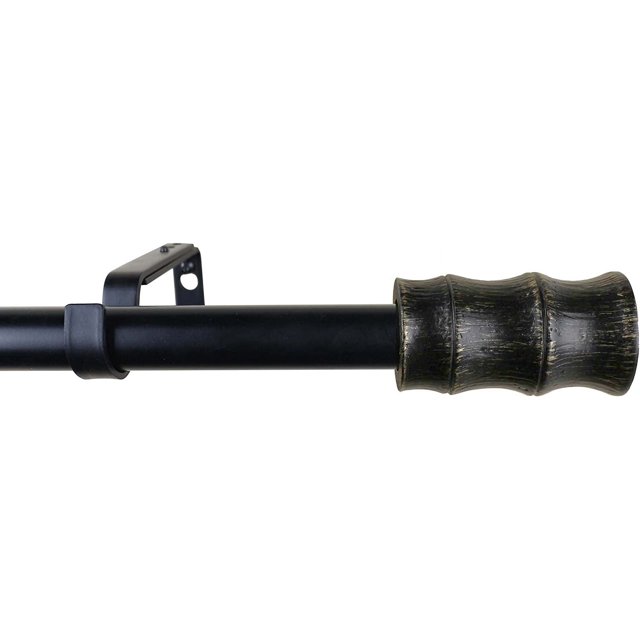 Urbanest Bamboo Adjustable Single Drapery Curtain Rod & Hardware Set ...