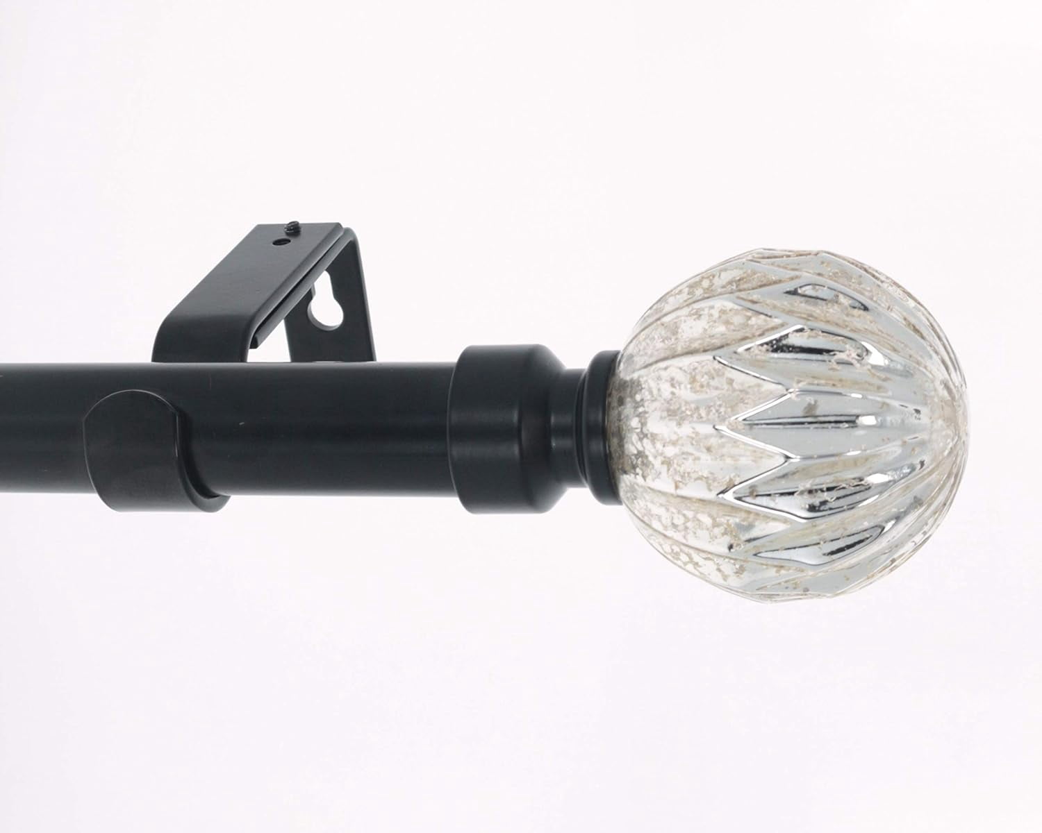 Urbanest Black Vintage Mercury Glass Finish Finial Curtain Rod, 1-inch ...
