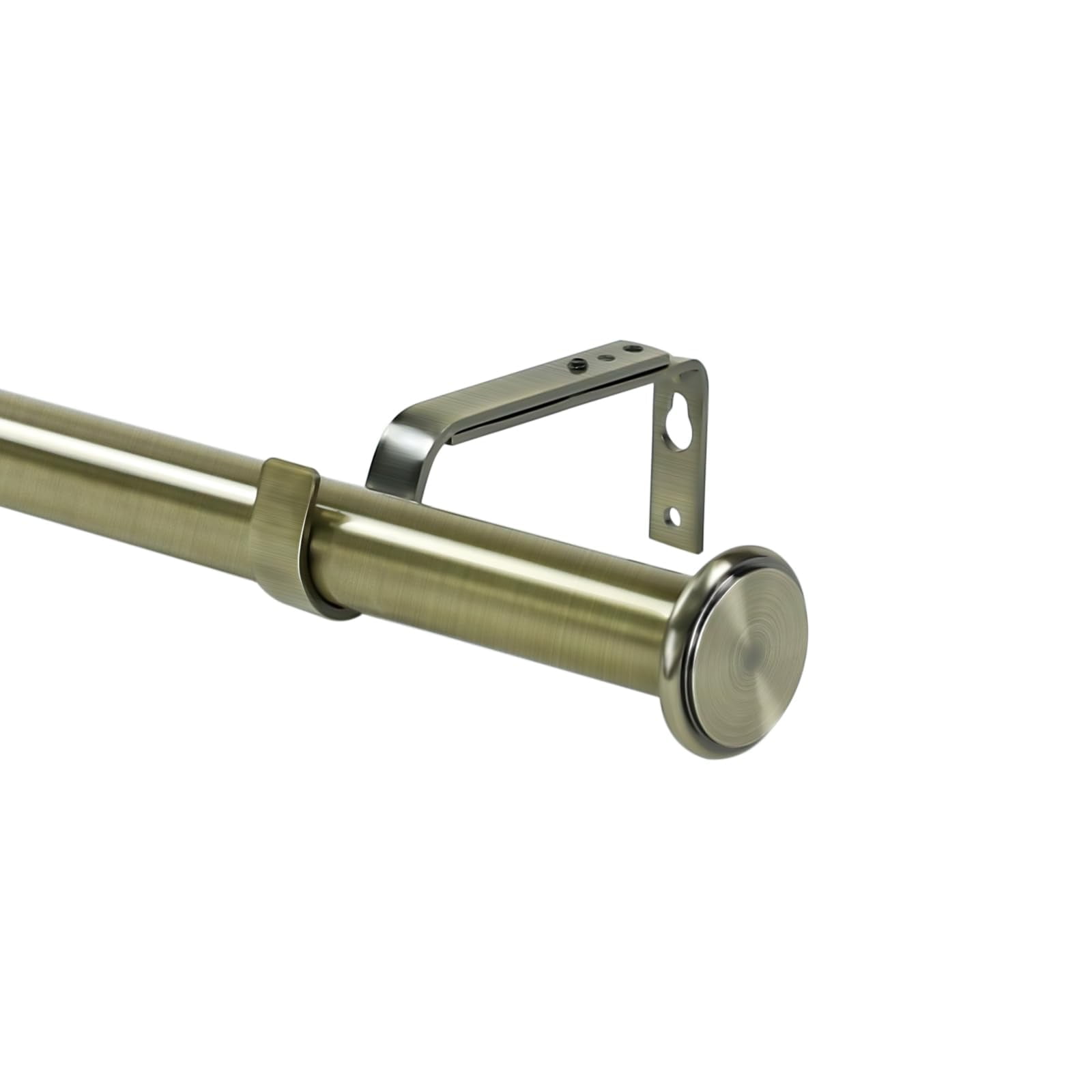 Urbanest 1" Adjustable Curtain Rod Set with Cap Finial Metal Window ...