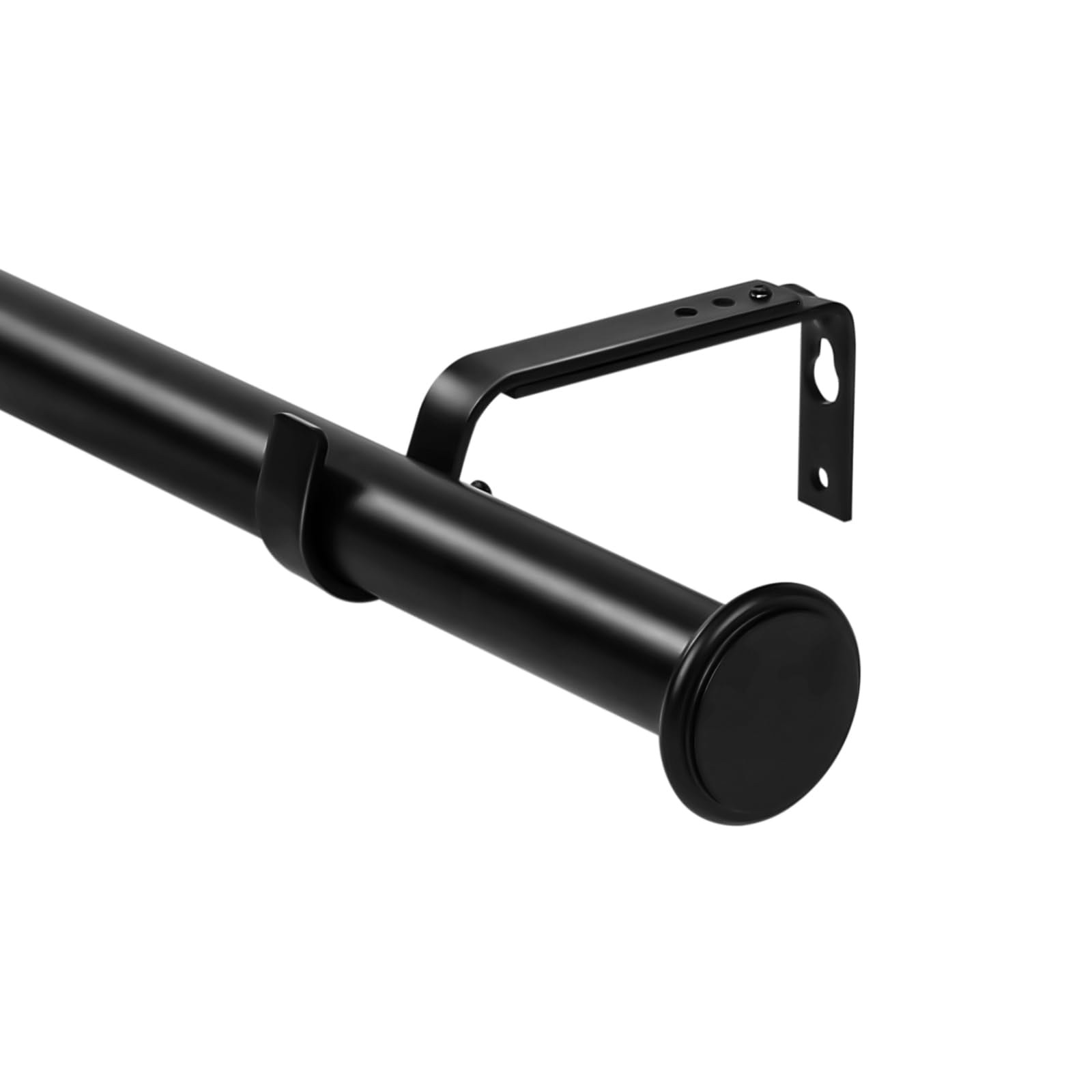 Urbanest 1" Adjustable Curtain Rod Set with Cap Finial Metal Window ...