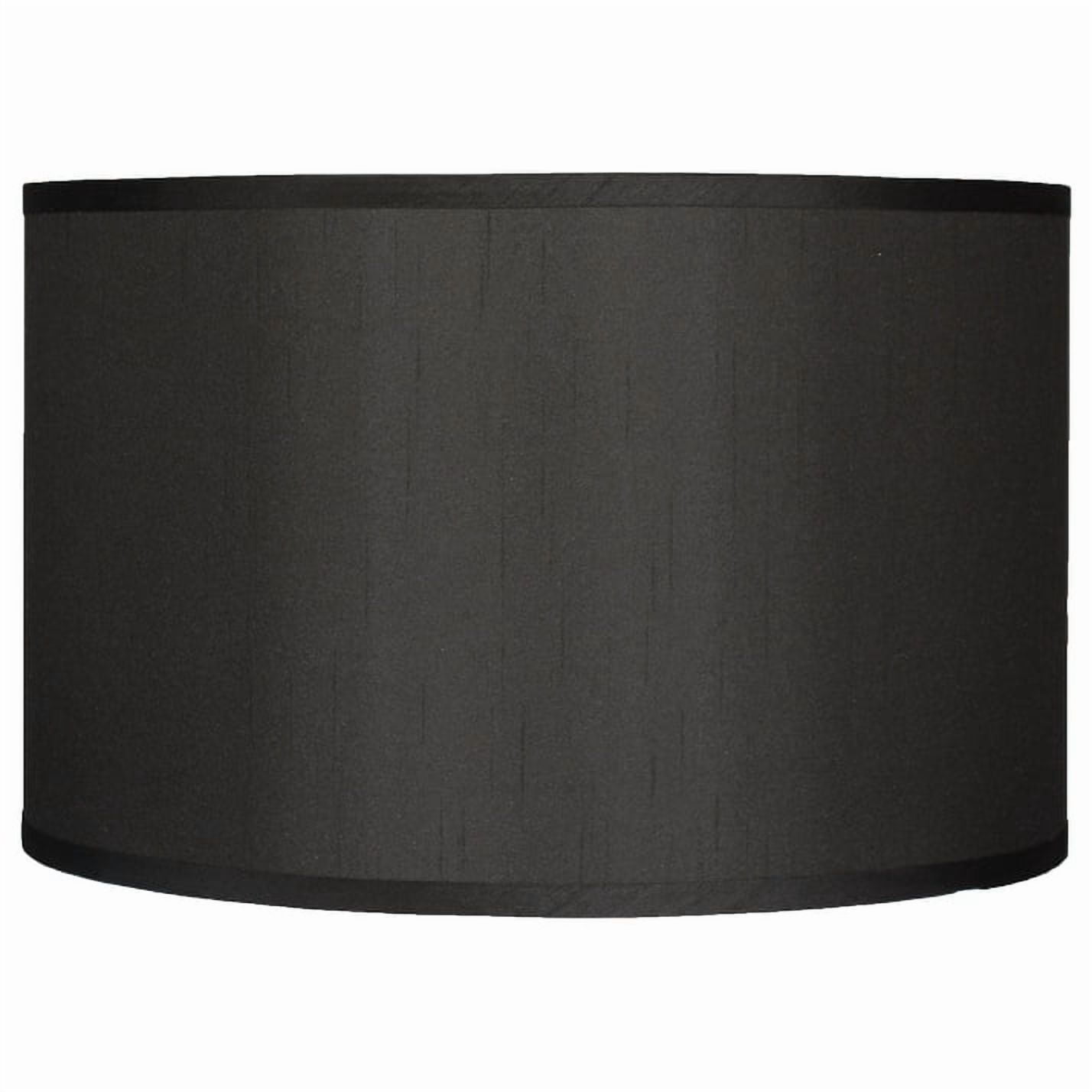Urbanest Large Black Faux Silk Lamp Shade, Classic Drum 16"x16"x10 ...