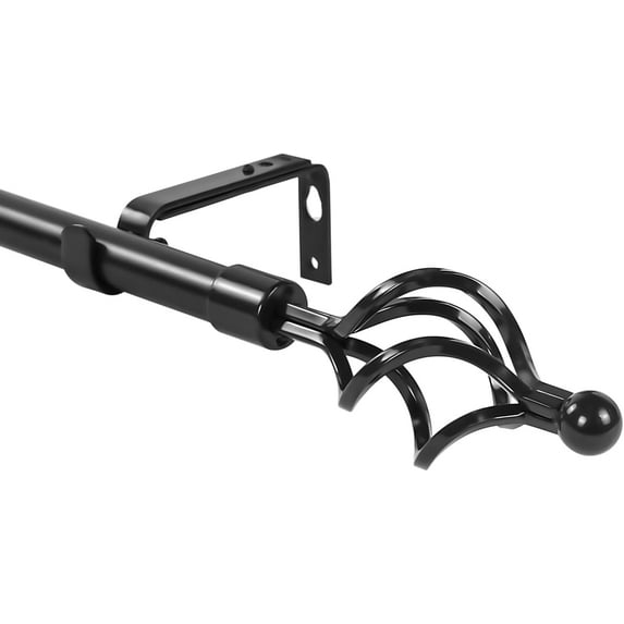 Urbanest Classic Forged Iron Birdcage Window Drapery Rod Set (Black, 28 ...