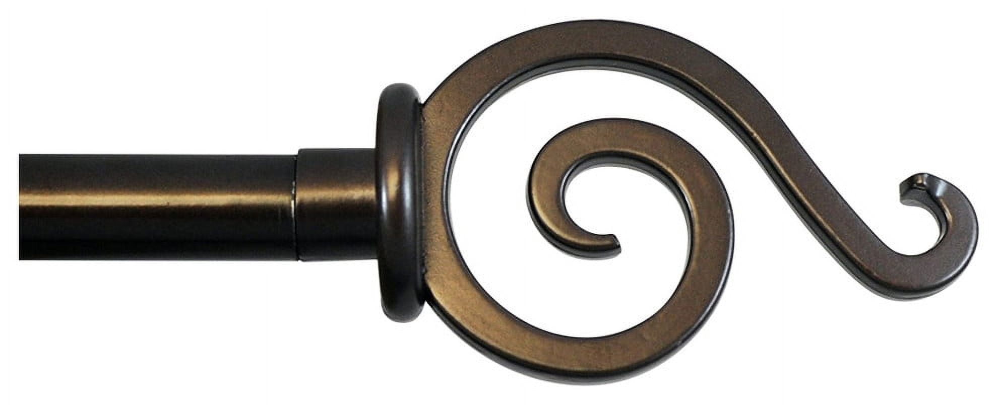 Urbanest Classic Forged Iron French Scroll Curtain Rod, Bronze, 48"-84 ...