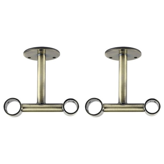 Urbanest Double Ceiling Brackets for Rod, 1" and 3/4", Antique Brass ...