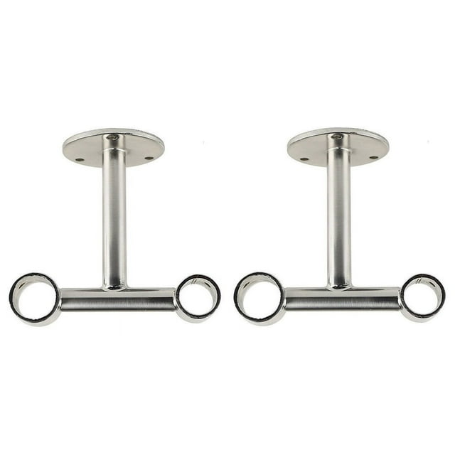 Urbanest Double Ceiling Brackets for Rod, 1" and 5/8" Rod, Brushed ...