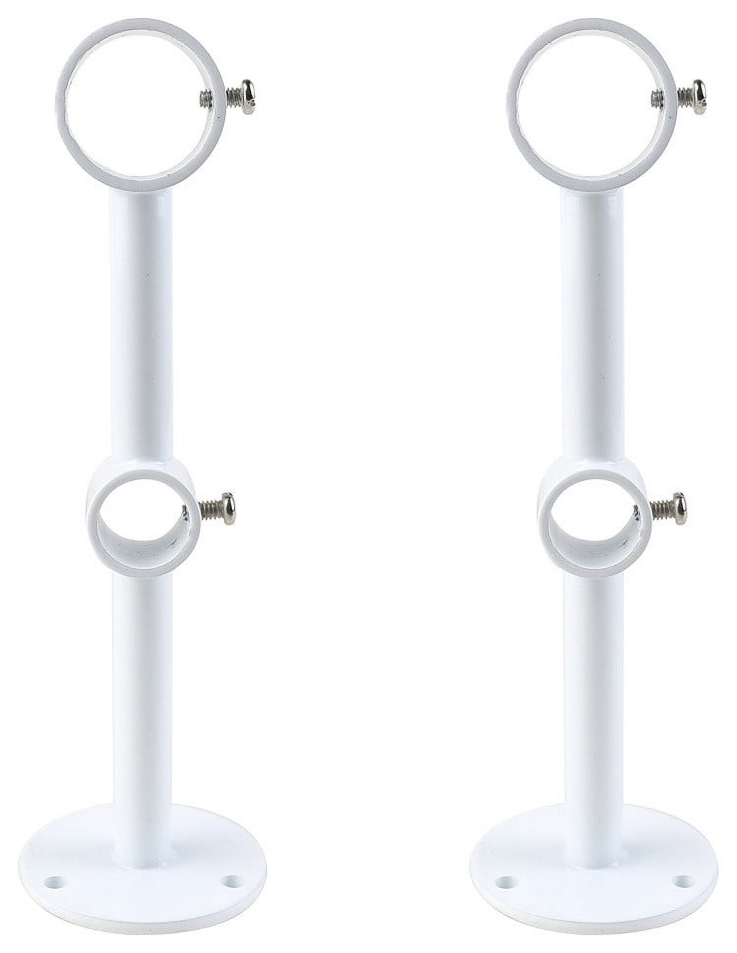 Urbanest Double Ceiling/Wall Bracket, 1" and 5/8" Rod, Glossy White ...