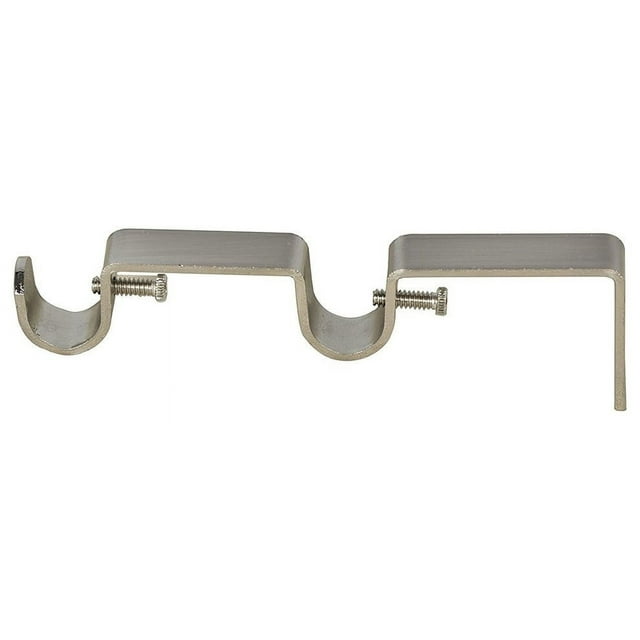 Urbanest Double Rod Bracket, 1/2" and 5/8" Rods, Brushed Steel ...