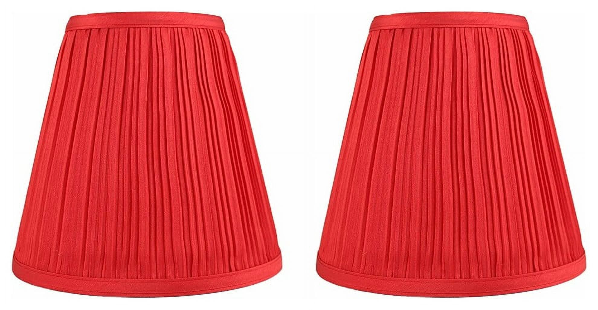 Urbanest Empire Lamp Shade, Red Pleated Faux Silk, Spider Fitter, 5x9x8 ...