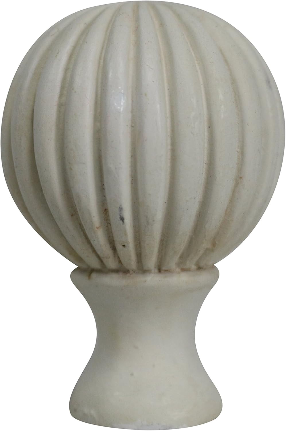 Urbanest Fluted Ball Lamp Finial – 2-1/8 Inch Tall, Antique White ...