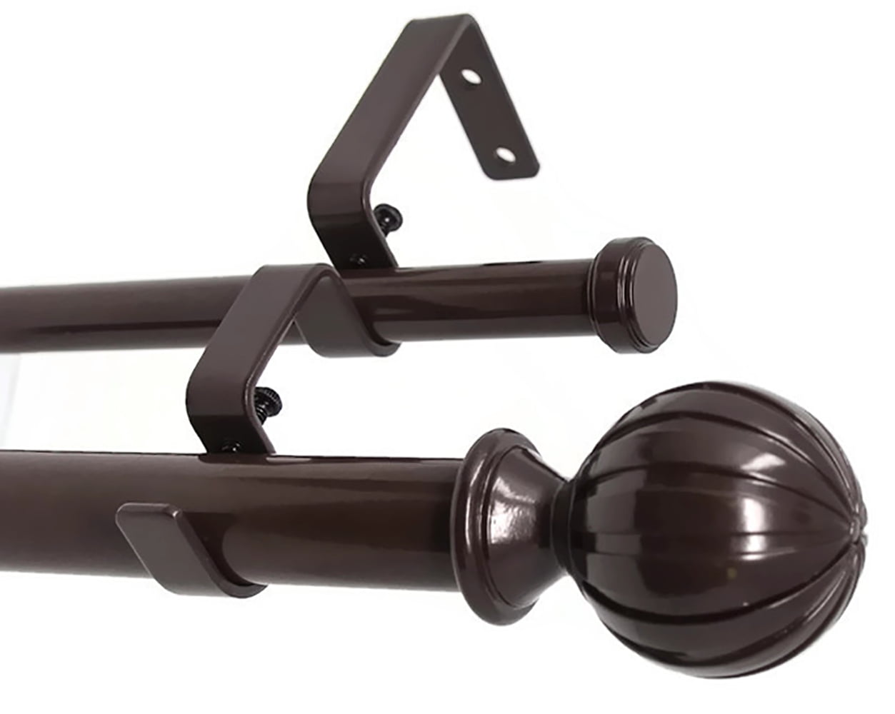 Urbanest Fluted Ball Manhattan 1" 5/8" Double Drapery Curtain Window ...