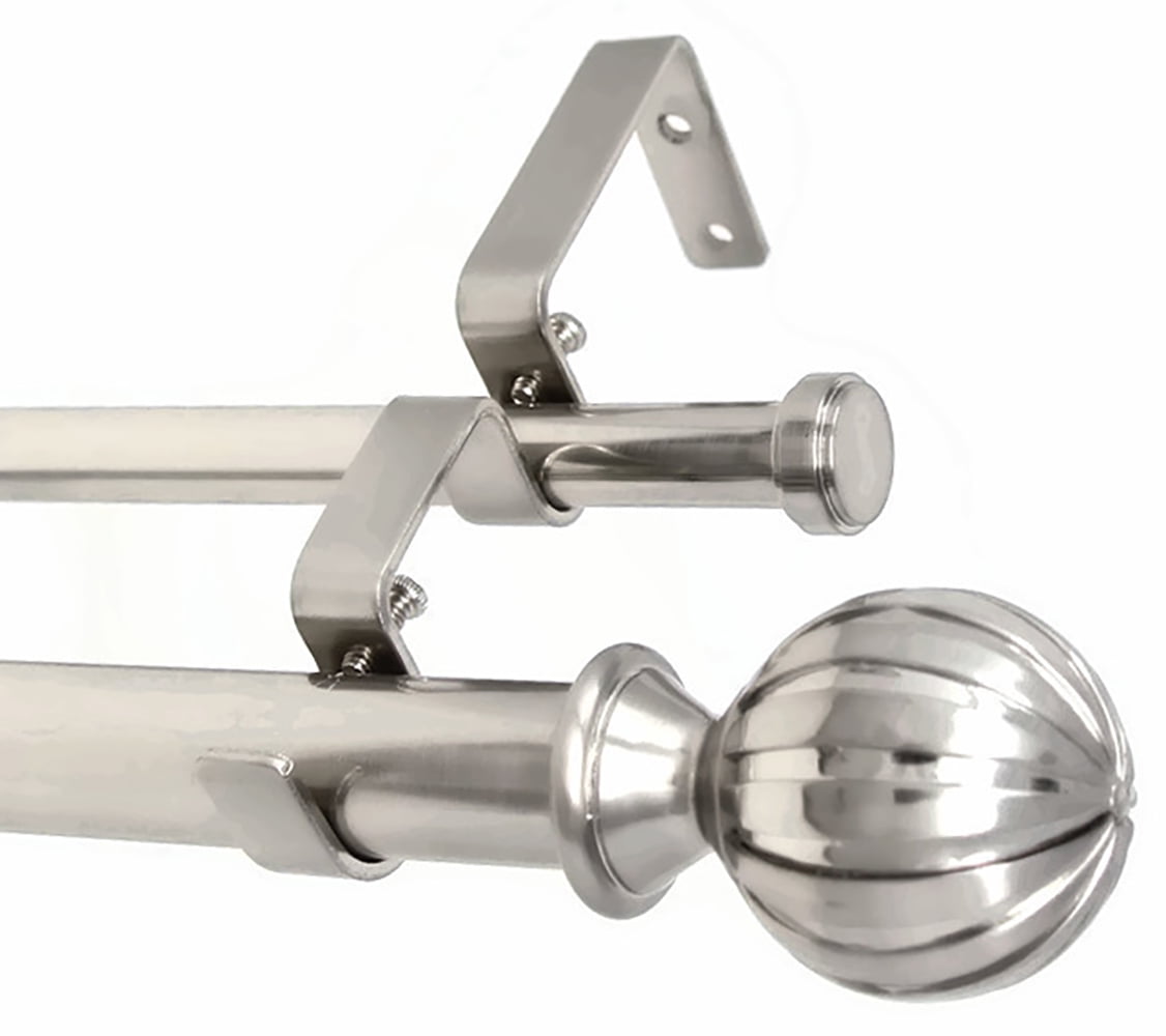 Urbanest Fluted Ball Manhattan 1" 5/8" Double Drapery Curtain Window ...