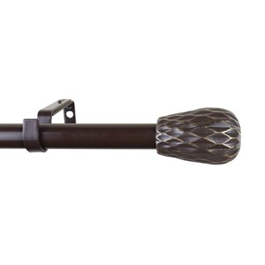 Urbanest 1-inch Diameter Bamboo Adjustable Single Drapery Curtain Rod ...