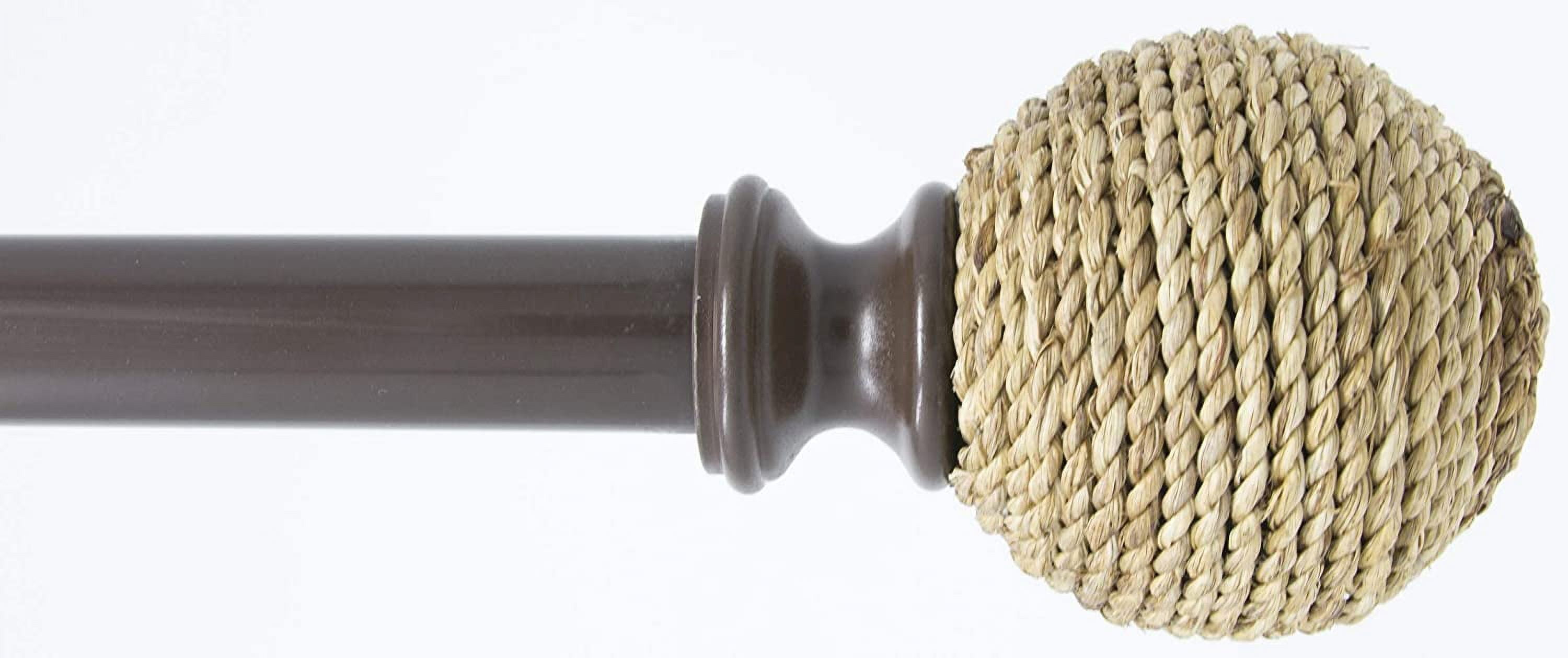 Urbanest Natural Jute Ball Curtain Drapery Rod, 1-inch Diameter, Bronze ...