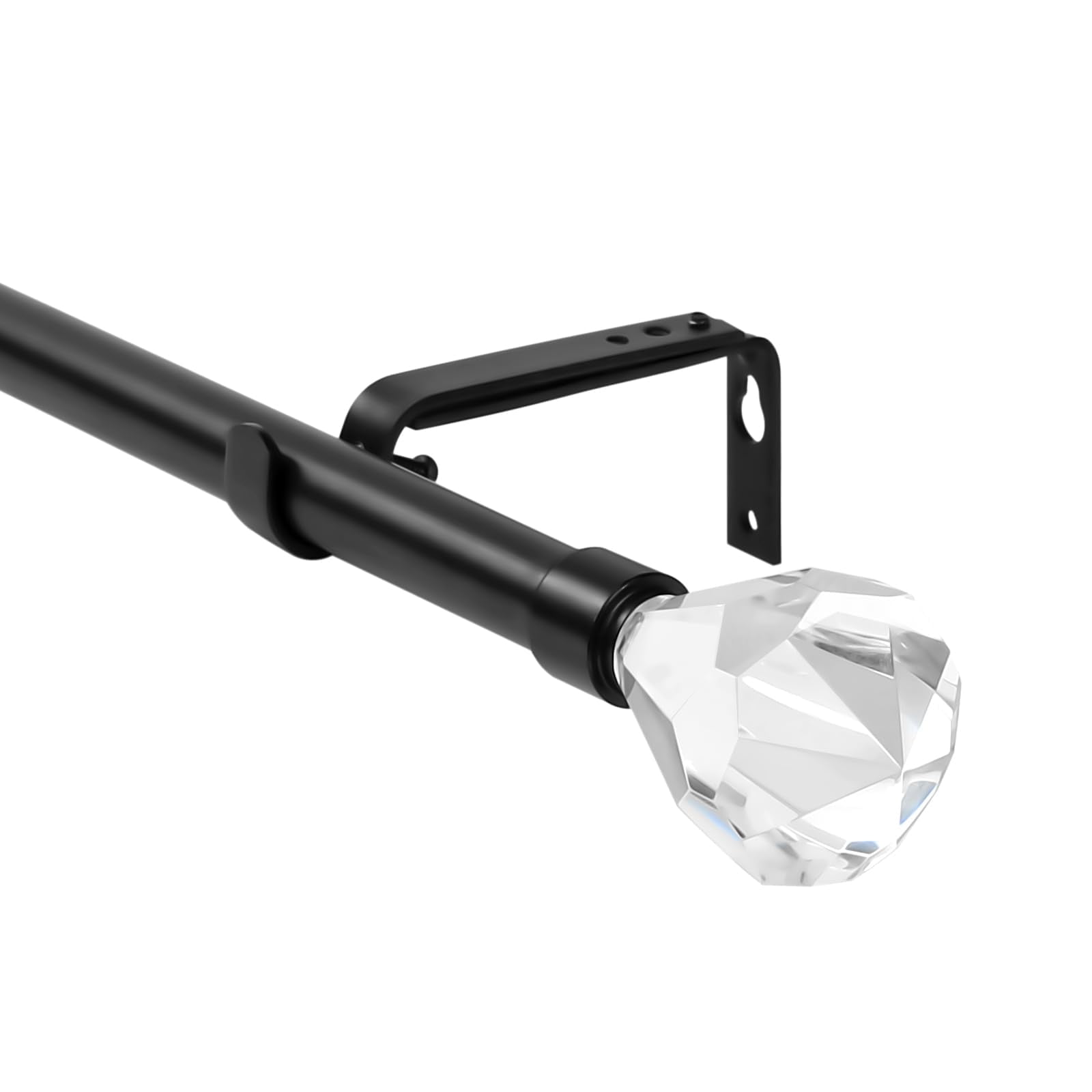 Urbanest Real Crystal Diamond-cut Elegant Designer Curtain Rod – Solid ...