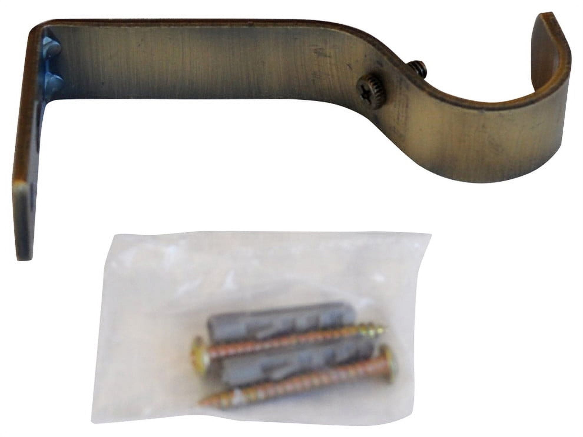 Urbanest Rod Bracket, Non-Adjustable, Fits 1 1/8" Rod, Antique Brass ...