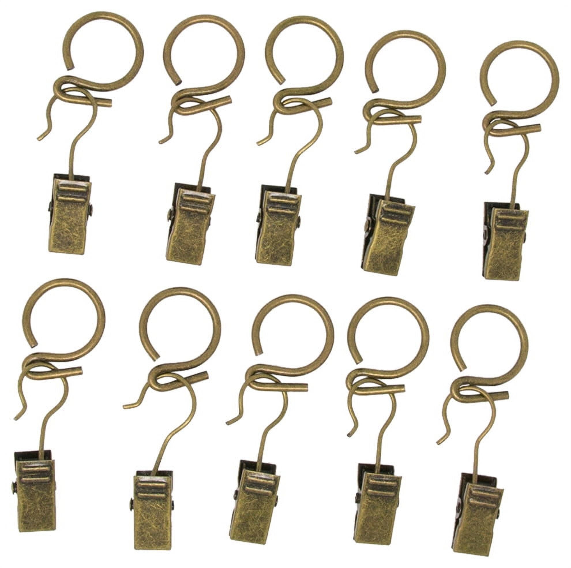 Urbanest 0.5" Metal Curtain Café Rod Rings with Clips, Fits up to 0.5 ...