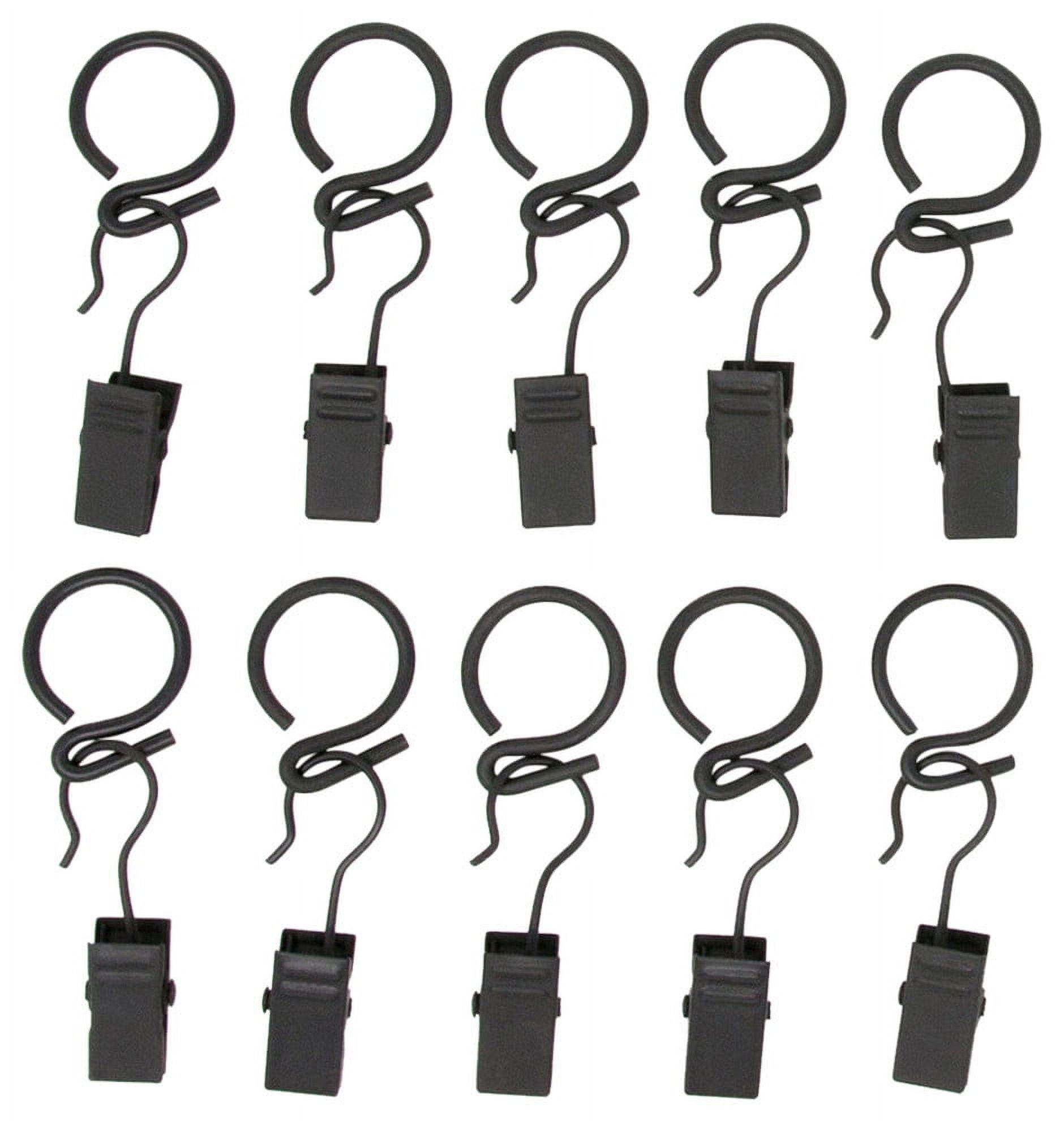 Urbanest S-Hook Rings With Clips 1/2" Cafe Rod, Set of 10, Black ...