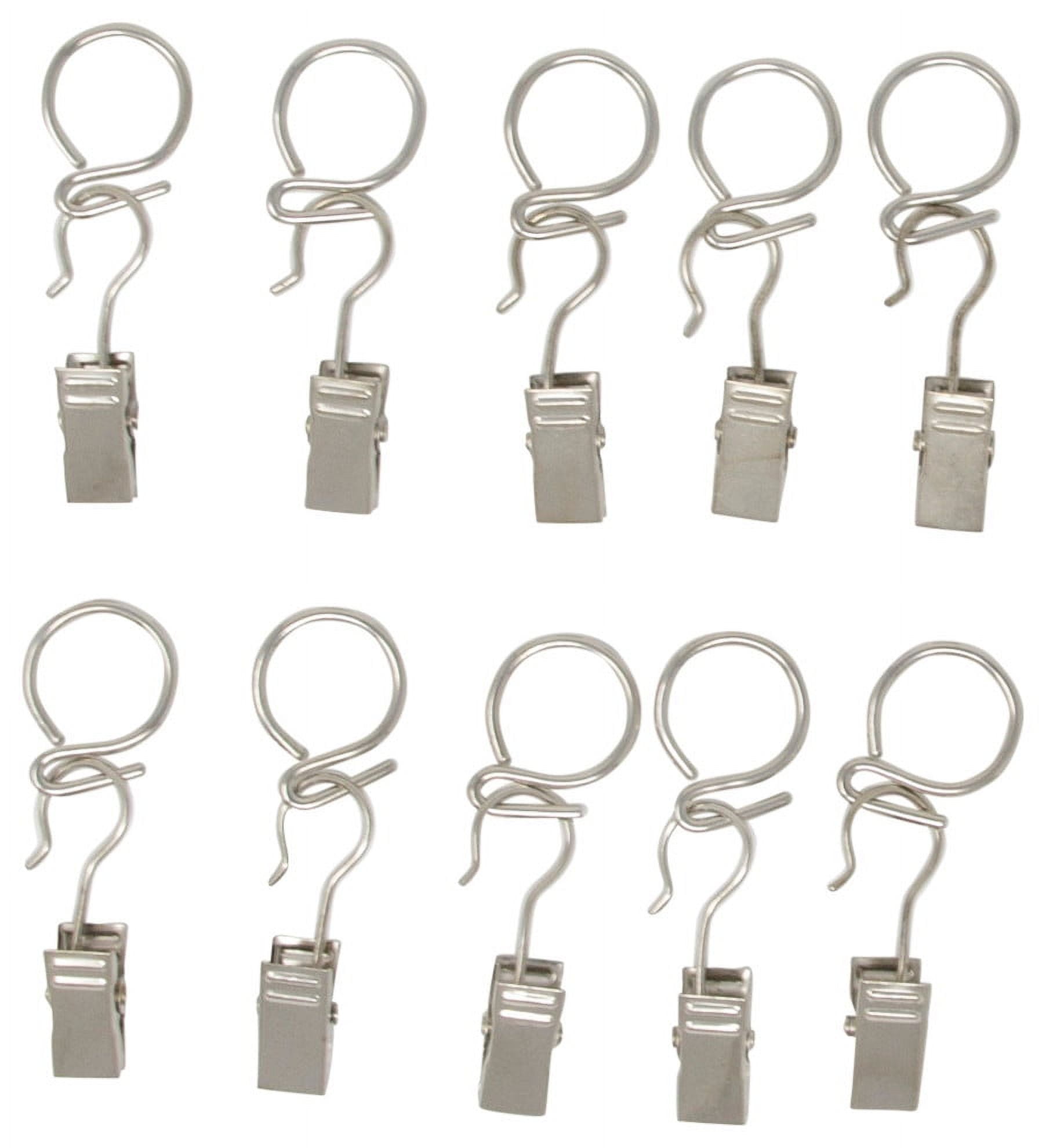Urbanest S-Hook Rings With Clips 1/2" Cafe Rod, Set of 10, Brushed ...