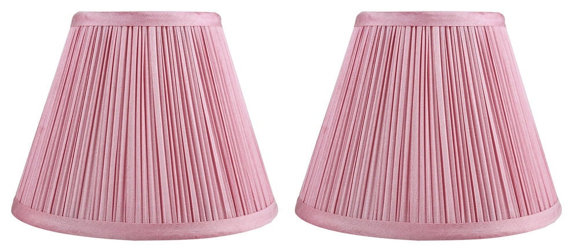 Urbanest Set of 2 Pink Faux Silk Softback Mushroom Pleated Lamp Shades ...