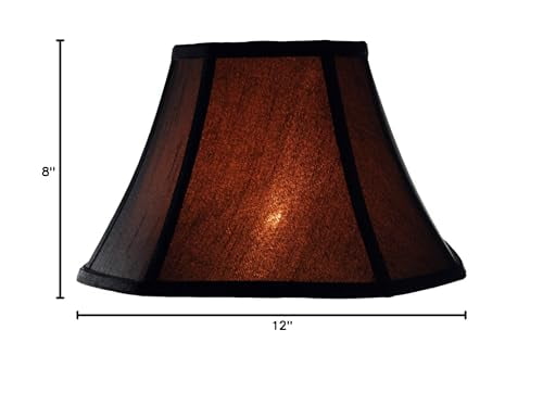 Urbanest Square Cut Corner Bell Lamp Shade, 12-inch, Black, Softback ...