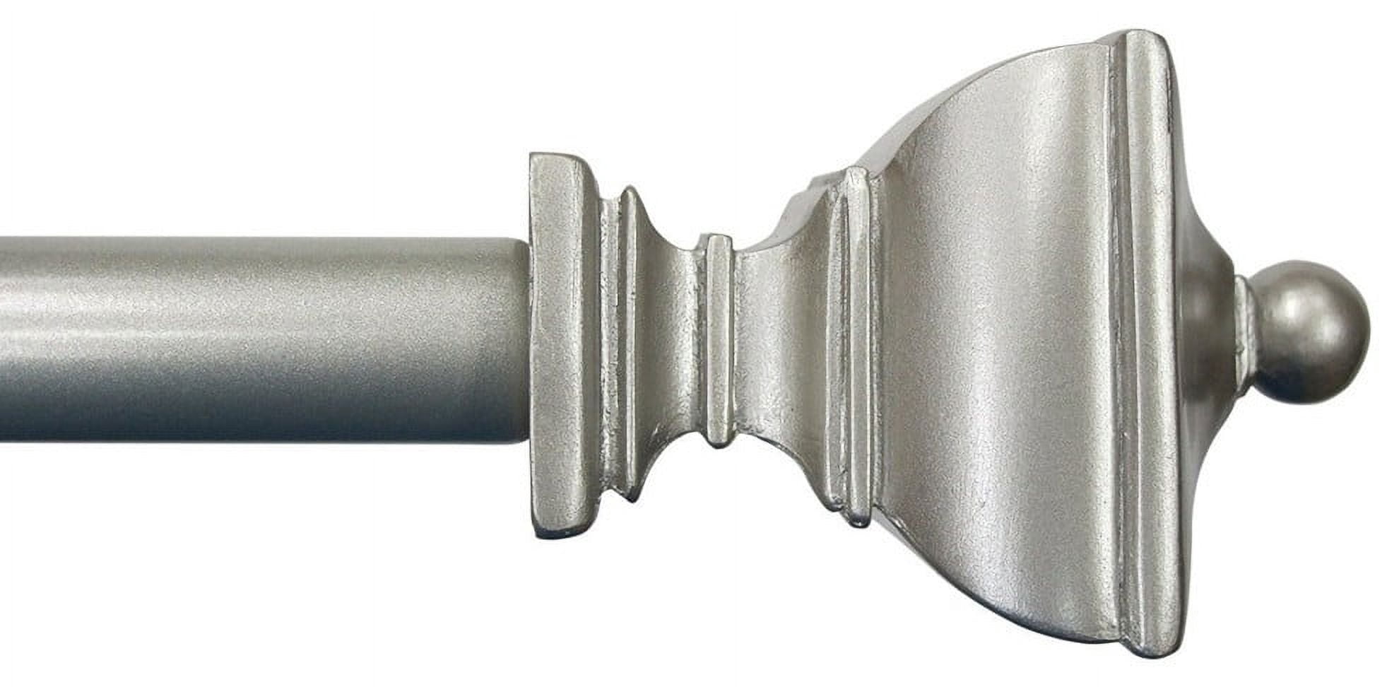 Urbanest Square Urn Curtain Rod, 3/4", Set, Pewter, 28"-48" - Walmart.com