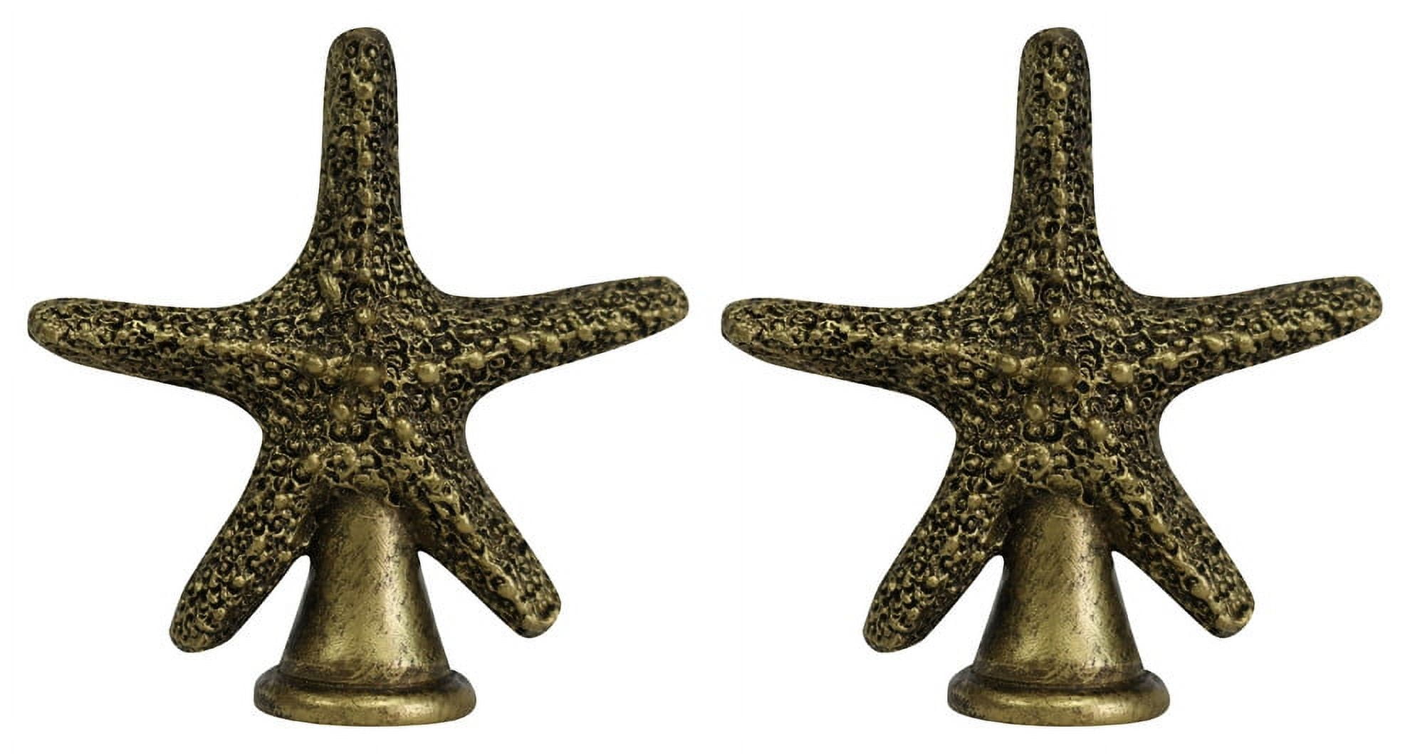 Urbanest Starfish Finial, 2 3/8" Tall, Antique Gold, Set of 2 - Walmart.com