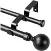 Central Design Products Steel 0.62" Modern Double Curtain Rod, Silver ...