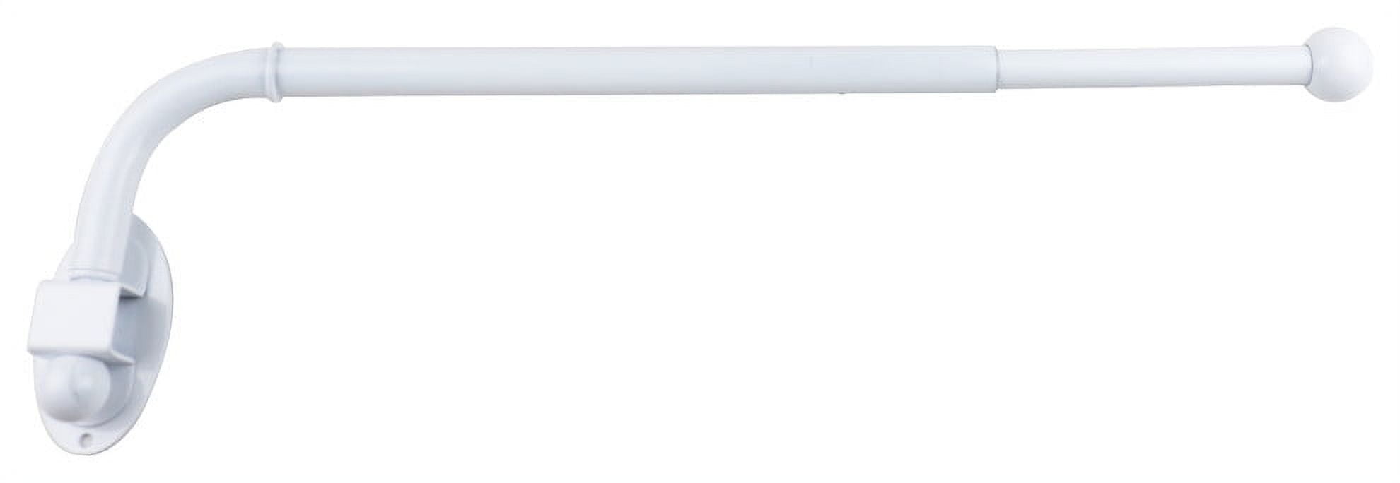 N Urbanest 3/4” Glossy White Adjustable Swing Arm Curtain Rod Set, 14 ...