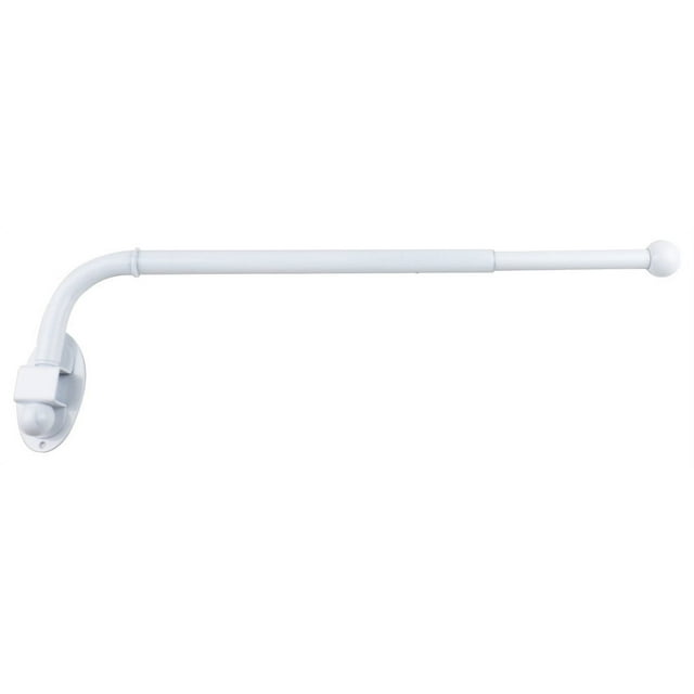 N Urbanest 3/4” Glossy White Adjustable Swing Arm Curtain Rod Set, 14 ...