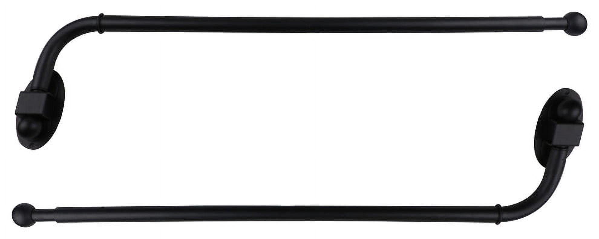 "Urbanest Extendable Swing Arm Curtain Rods, 3/4"", 24""-38"", Black ...