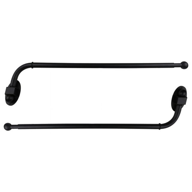 "Urbanest Extendable Swing Arm Curtain Rods, 3/4"", 24""-38"", Black ...