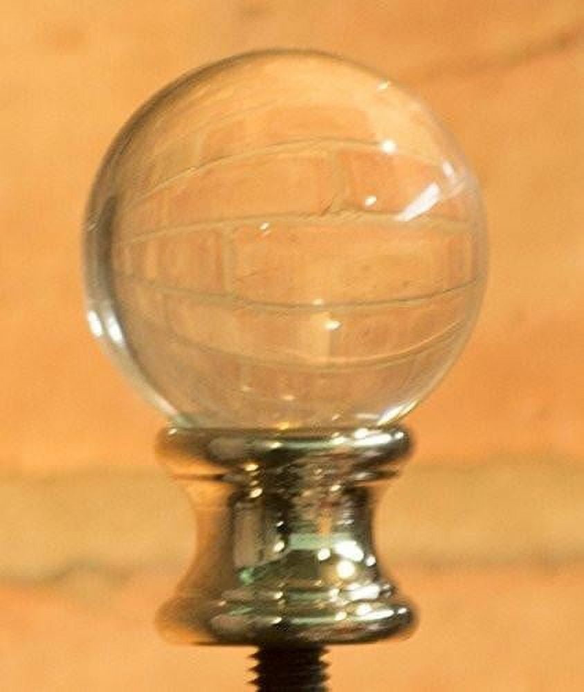 Urbanest Urbanest Crystal Ball Lamp Finial, 1-5/8", Brushed Steel Base ...