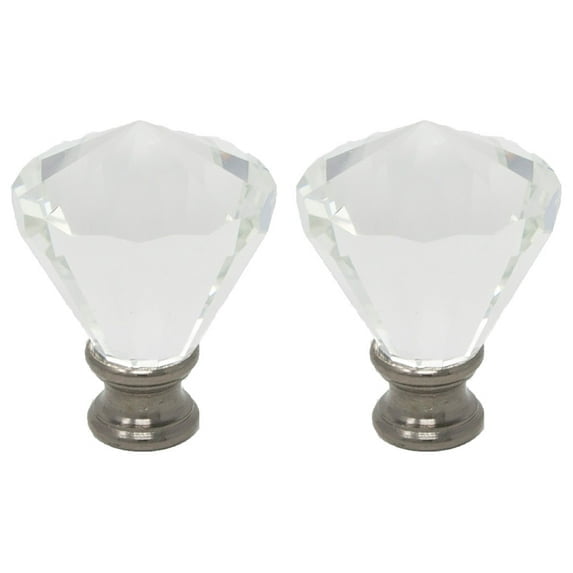 Urbanest Crystal Belle Lamp Finial – 2 3/16 Inch Tall, Black Nickel ...