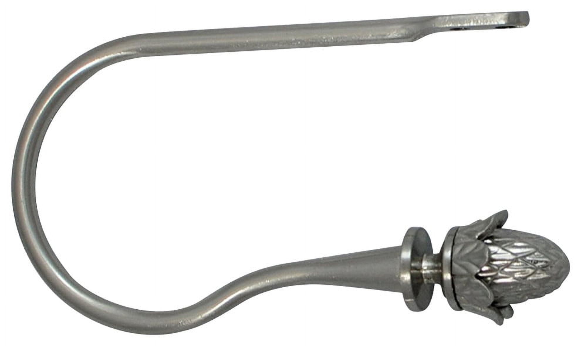 Urbanest Zinc Acorn Window Curtain Holdback, 5 3/8"x3", Brushed Steel ...