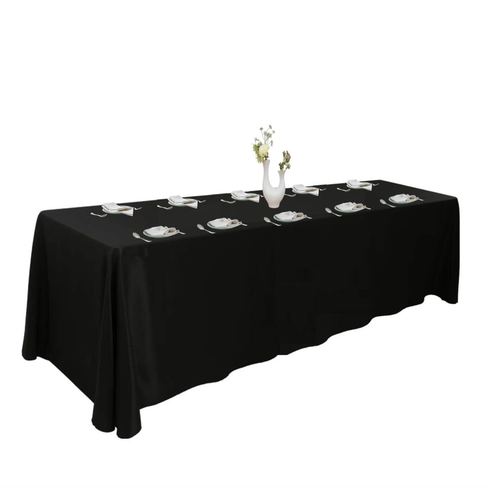 Urby 1pcs Black Extra Large Rectangle Tablecloth Linen for 8ft Folding ...