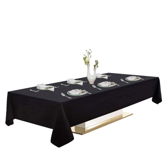 Urby 1pcs Black Rectangle Tablecloth Linen for Dining, Party and Events ...
