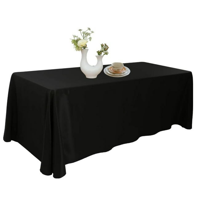 Urby Polyester Rectangular Tablecloth, Black, for 6-8ft Tables, Wedding, Party, Events - Walmart.com
