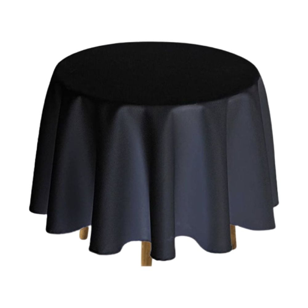 Urby 1pcs Black Round Tablecloth Linen for Coffee, Cocktail Table ...