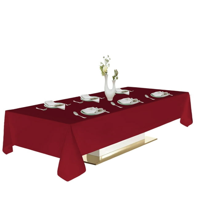 Urby 1pcs Burgundy Rectangle Tablecloth Linen for Dining, Party and ...