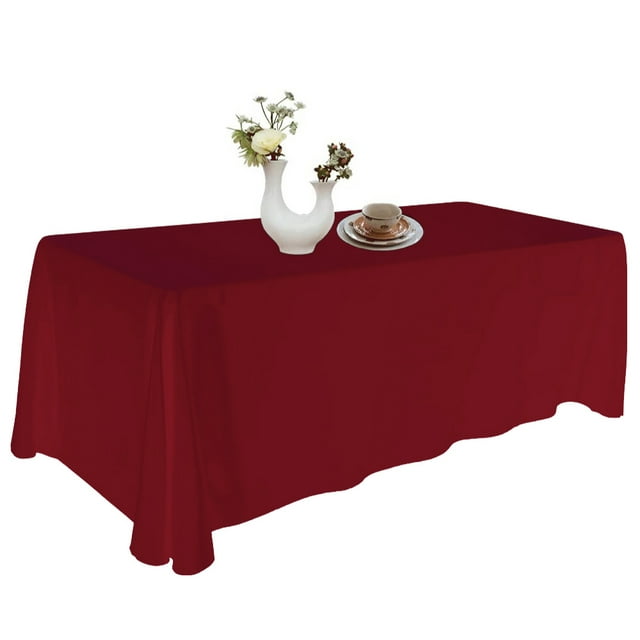 Urby 1pcs Burgundy Rectangle Tablecloth Linen for Wedding, Party and ...
