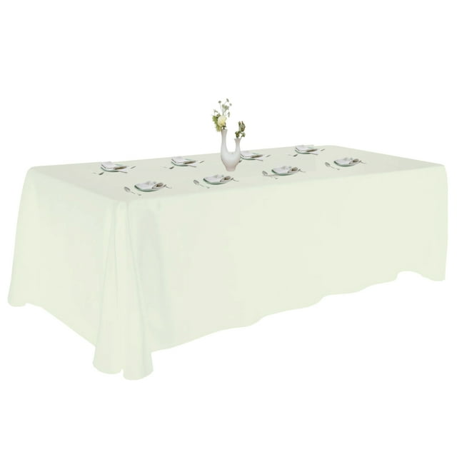 Urby 1pcs Ivory Extra Large Rectangle Tablecloth Linen for 6ft Folding ...