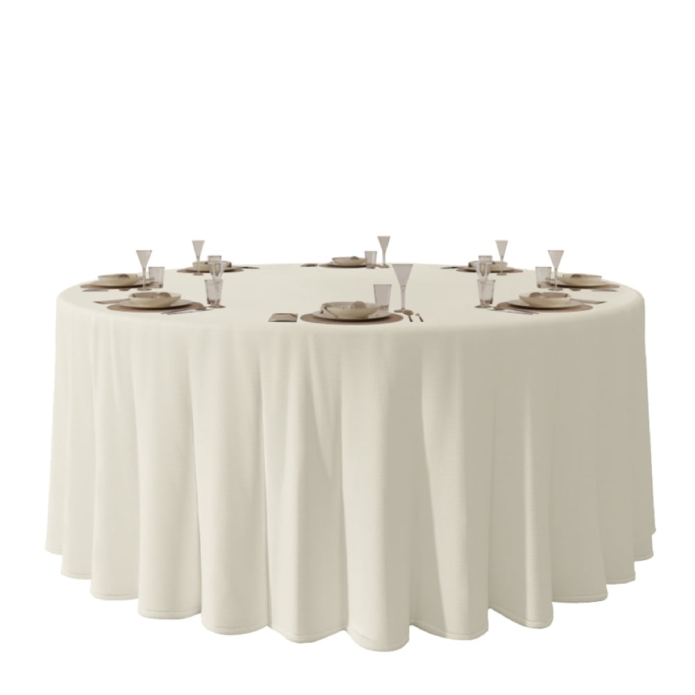 Urby 1pcs Ivory Round Tablecloth Linen for Dining, Party and Events ...
