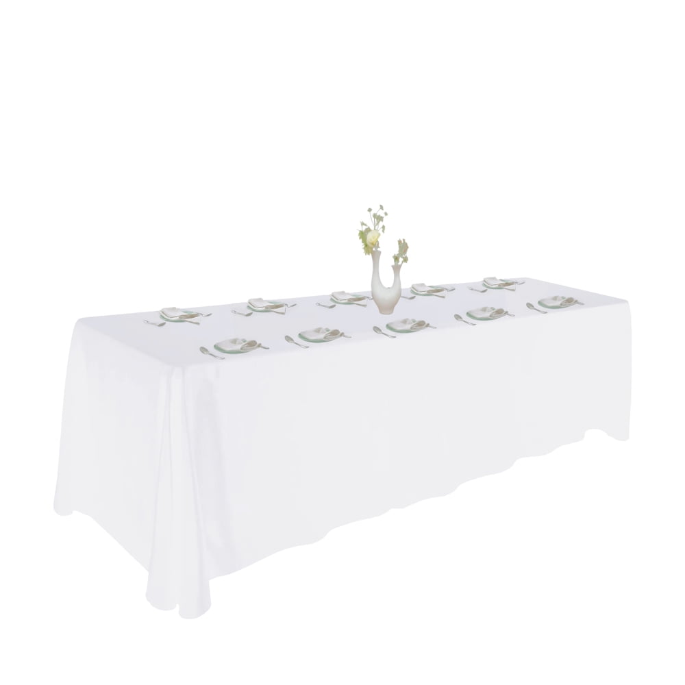 Urby Wrinkle-Free White Tablecloth for Dining, Extra Large Rectangle ...
