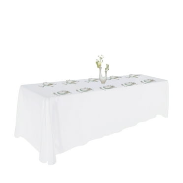 WEALUXE Large White Tablecloth 90x156 for 8 Foot Rectangle Tables ...