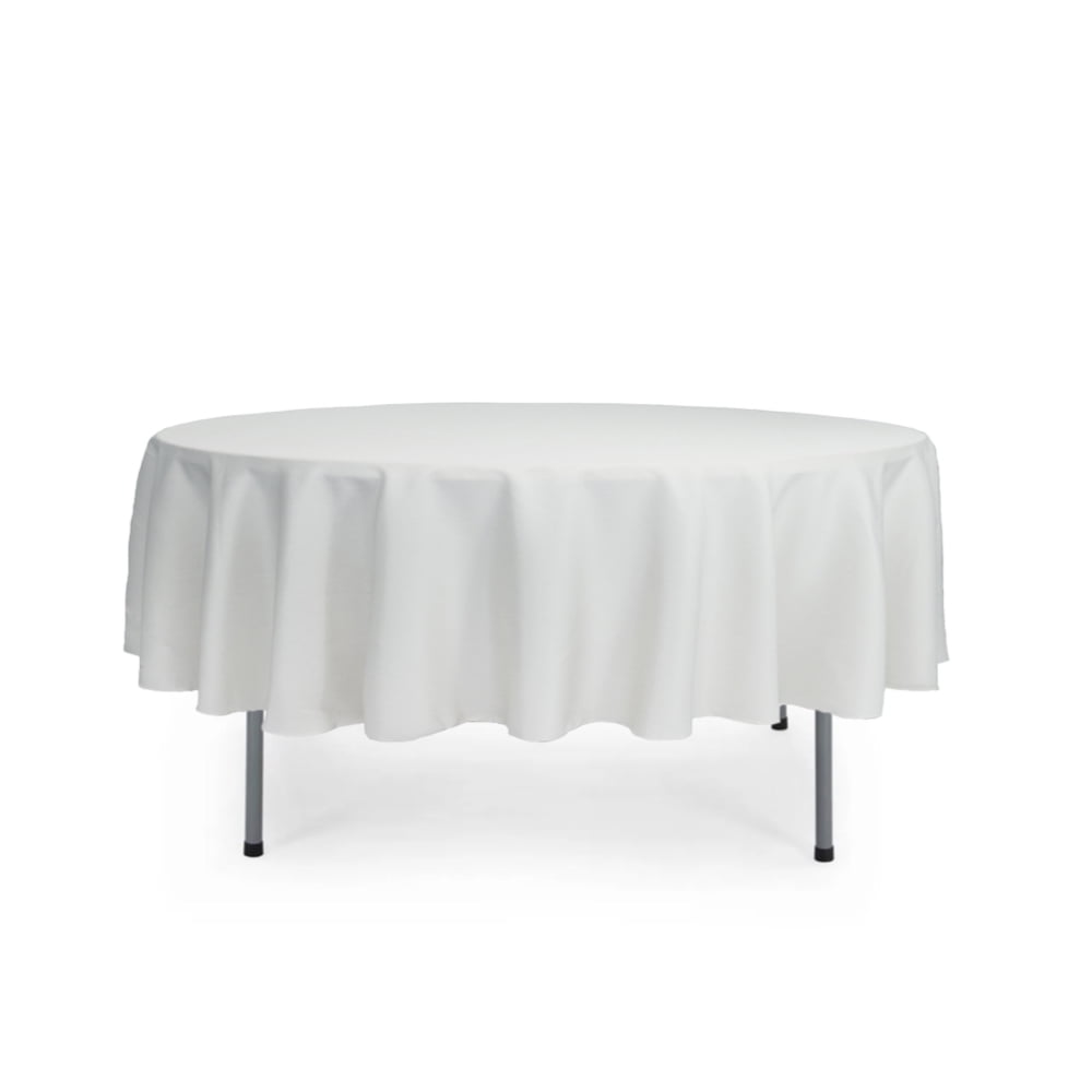 Urby 1pcs White Round Tablecloth Linen for Coffee, Cocktail Table ...